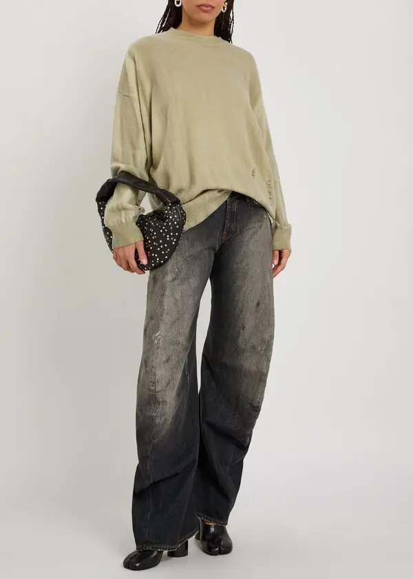 Our Legacy Slant Distressed Effect Wool Jumper - Beige