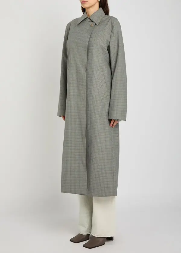Our Legacy Checked Woven Trench Coat - Grey