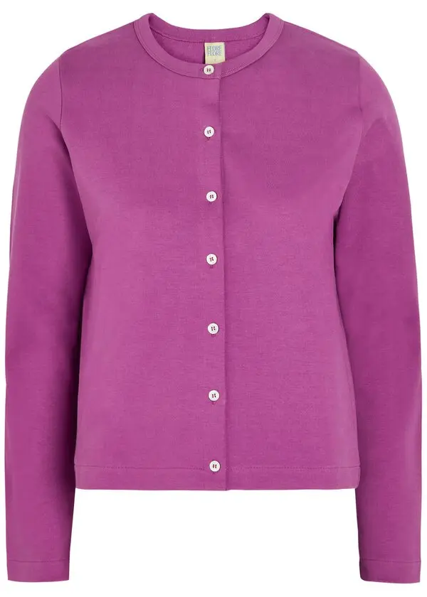 FLORE FLORE Poppy Cotton Cardigan - Purple
