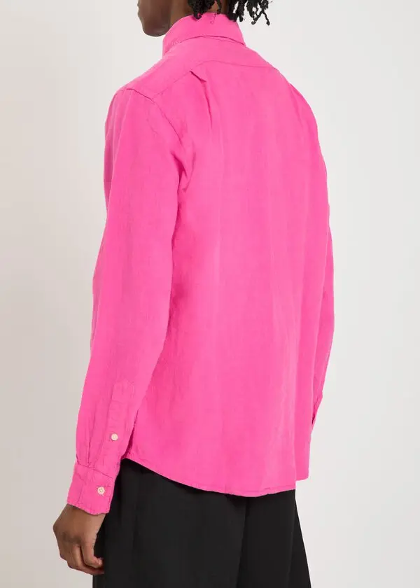 Polo Ralph Lauren Logo-embroidered Linen Shirt - Pink