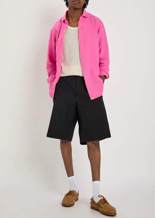 Polo Ralph Lauren Logo-embroidered Linen Shirt - Pink