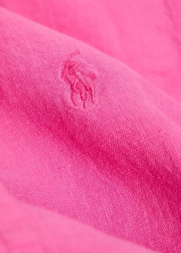Polo Ralph Lauren Logo-embroidered Linen Shirt - Pink