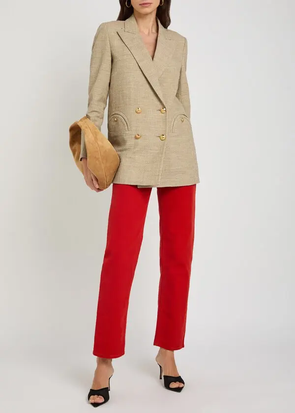 BLAZÉ MILANO Marisa Double-breasted Cotton-blend Blazer - Beige