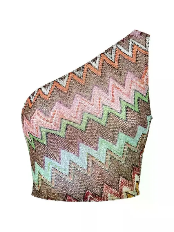 Missoni Zigzag One-shoulder Cropped Top