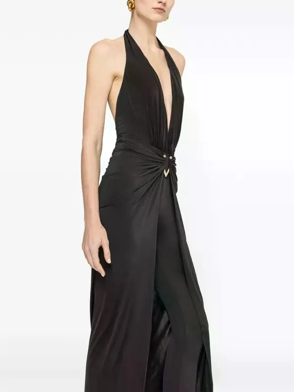 NISSA Layered Backless Jumpsuit - Black