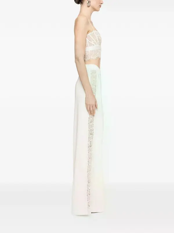 NISSA Lace Insert Wide Leg Trousers
