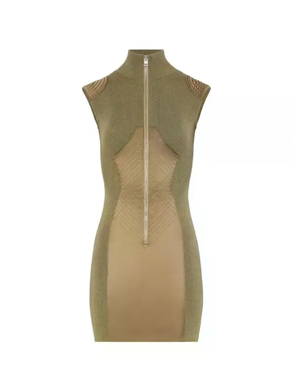 JEAN PAUL GAULTIER Ribbed Front-zip Mini Dress