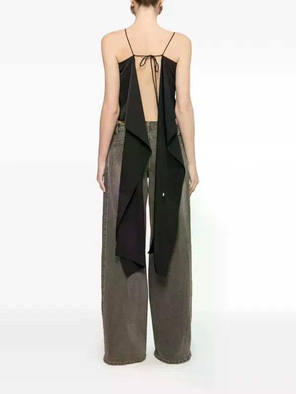 NISSA Lace-insert Crop Top