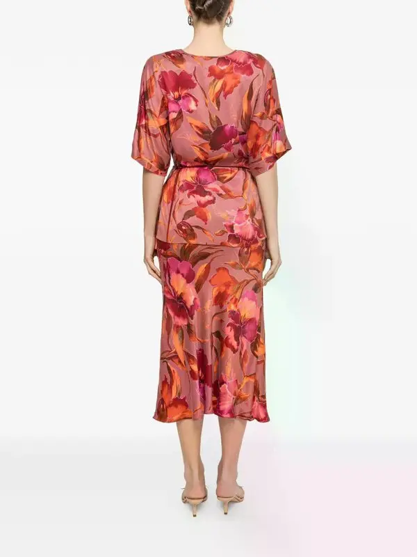 NISSA Printed V-neck Top - Pink