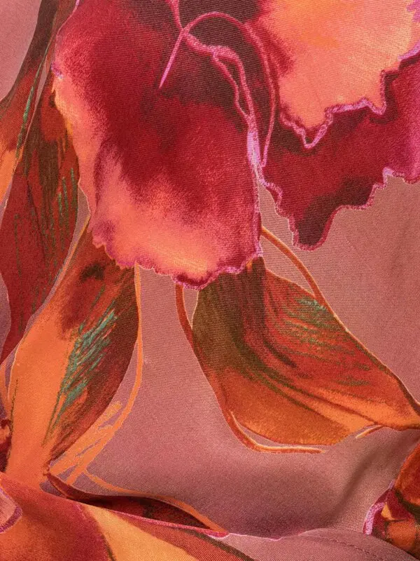 NISSA Printed V-neck Top - Pink