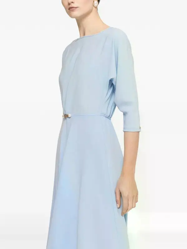 NISSA Pearl Detail Crepe Midi Dress