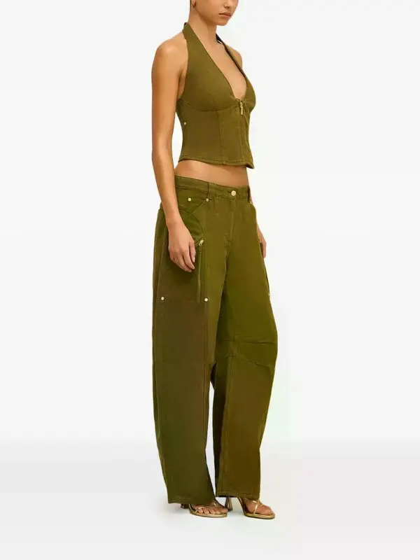 Cult Gaia Zip Halter Top - Green