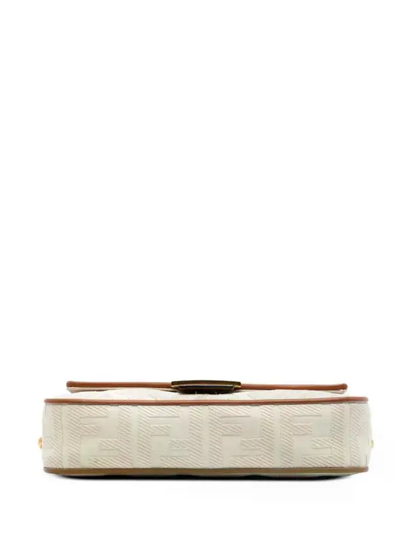 Fendi Zucca Embroidered Canvas Baguette Satchel - Neutrals