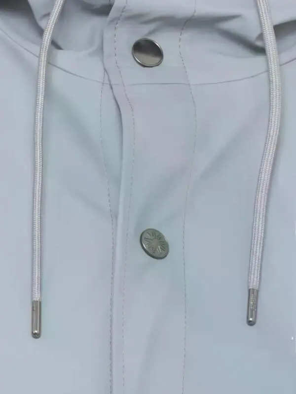 Rains Buttoned Hoodie Rain Coat - Blue