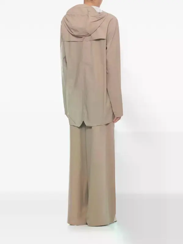 Rains Buttoned Hoodie Coat - Neutrals