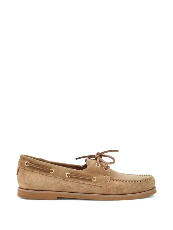 GIANVITO ROSSI Vandée Lace-up Boat Shoes - Neutrals