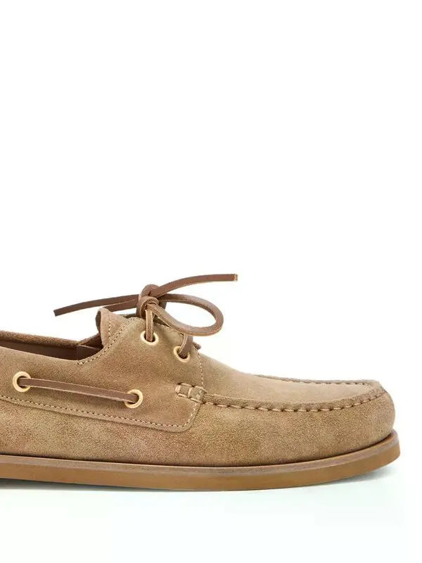 GIANVITO ROSSI Vandée Lace-up Boat Shoes - Neutrals