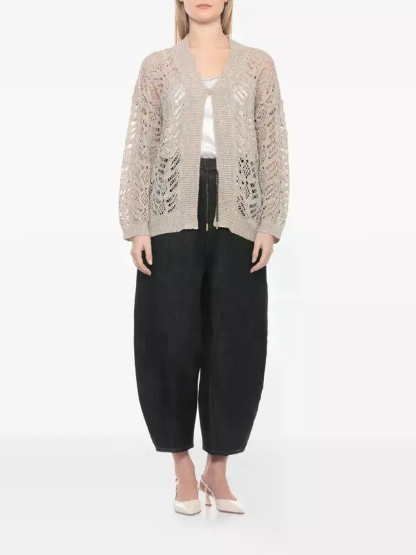PANICALE Openwork Cardigan - Neutrals