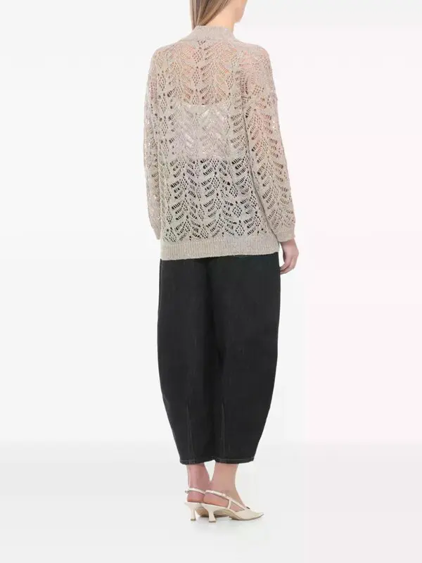 PANICALE Openwork Cardigan - Neutrals