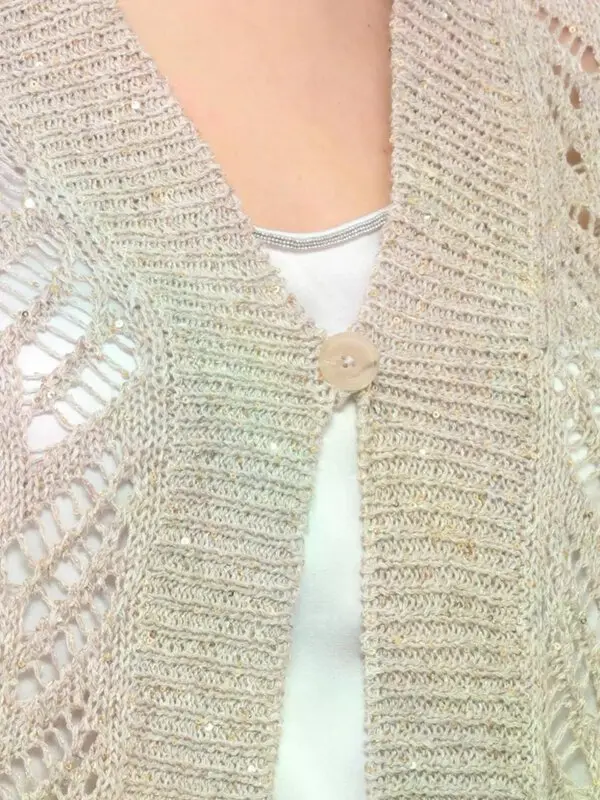 PANICALE Openwork Cardigan - Neutrals