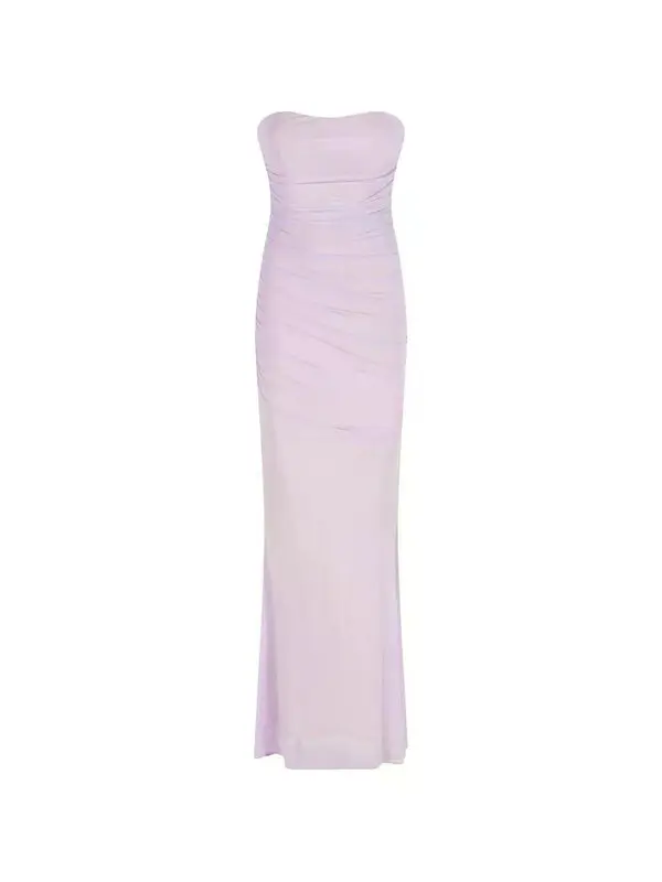 Retrofete Strapless Ruched Gown - Purple