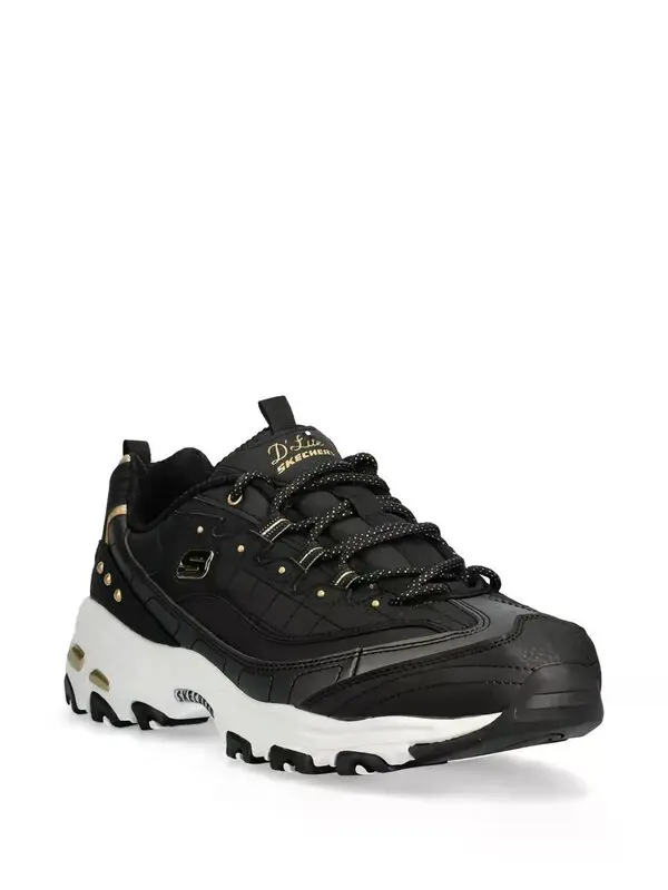 Sketchers Logo-detail Lace-up Sneakers - Black