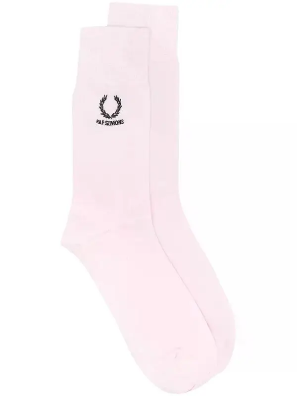 RAF SIMONS X FRED PERRY Embroidered Socks - Pink