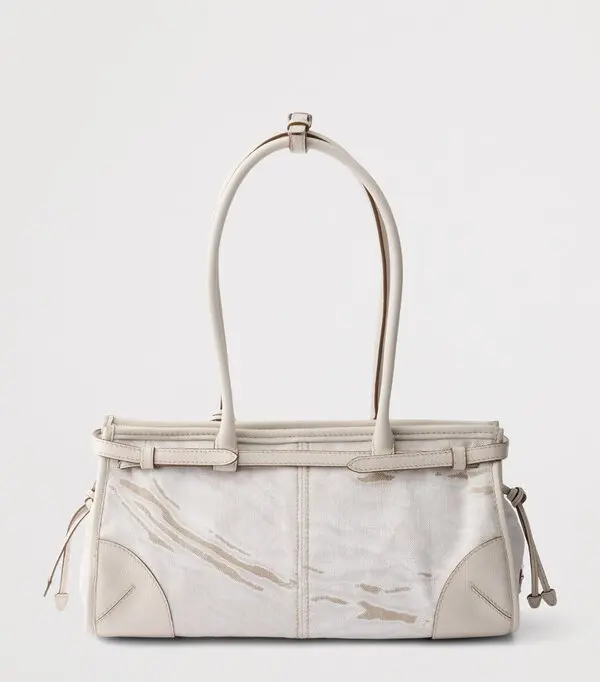 Prada Medium Linen Bonnie Shoulder Bag