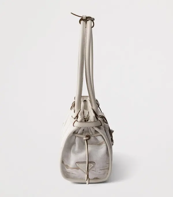 Prada Medium Linen Bonnie Shoulder Bag