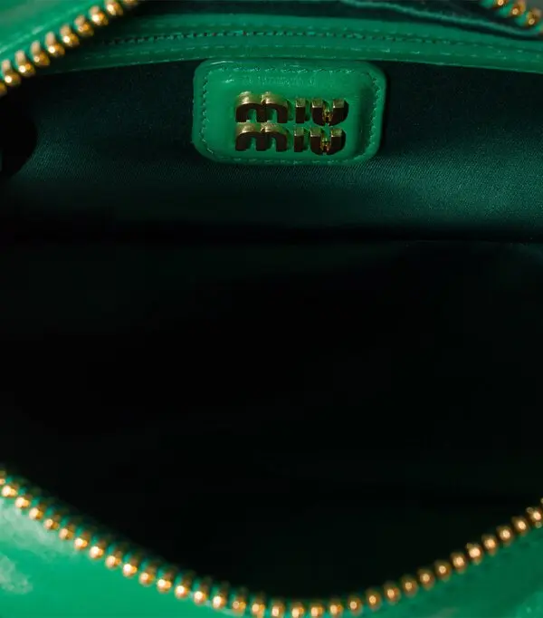 Miu Miu Nappa Leather Matelassé Arcadie Top-handle Bag - Green
