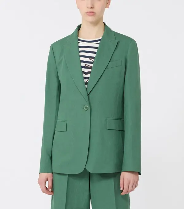 Max Mara Cotton-linen Single-breasted Blazer
