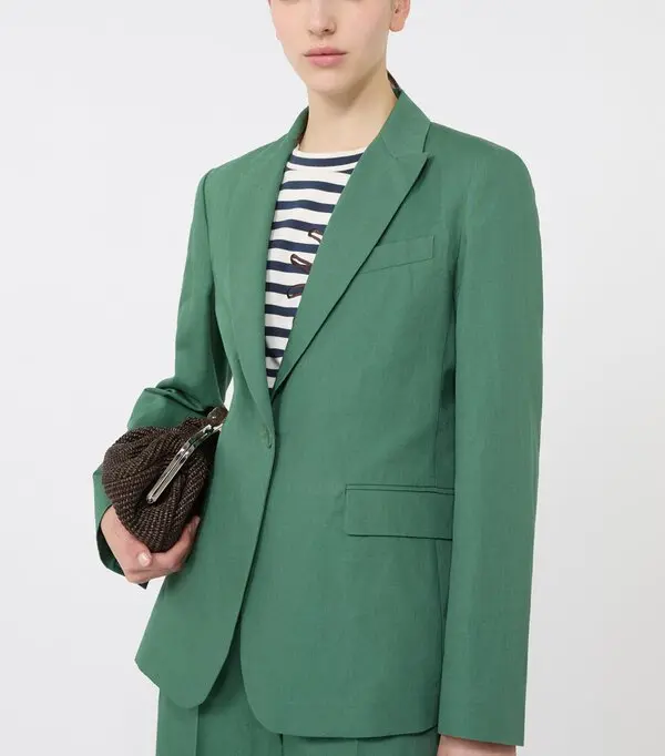 Max Mara Cotton-linen Single-breasted Blazer