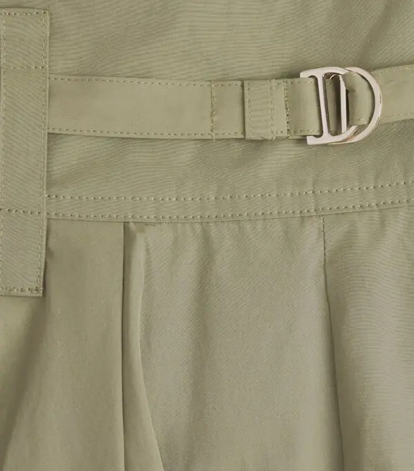 Maje Pleated Belted Midi Skirt