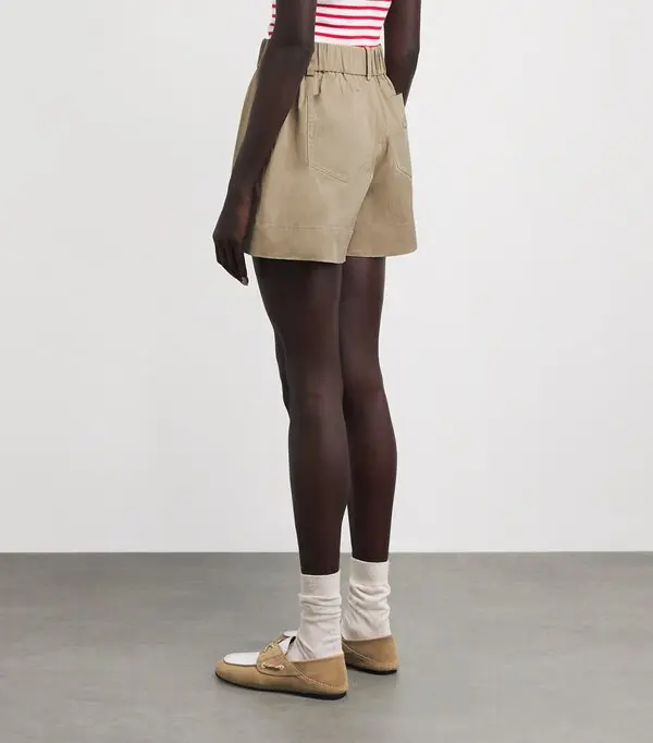 Maje Cotton-blend Belted Shorts