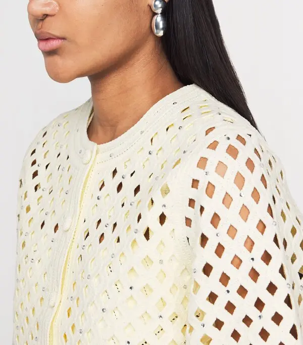 Maje Embellished Crochet Cardigan