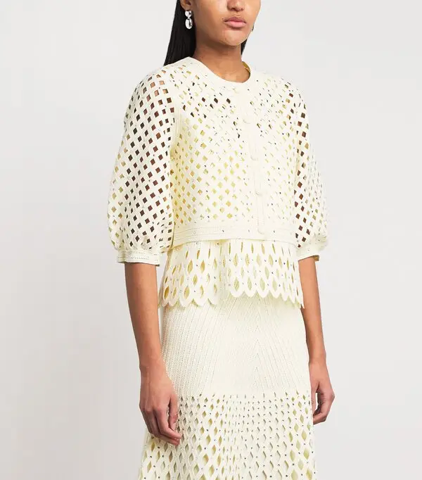 Maje Embellished Crochet Cardigan