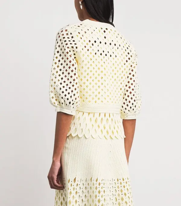 Maje Embellished Crochet Cardigan