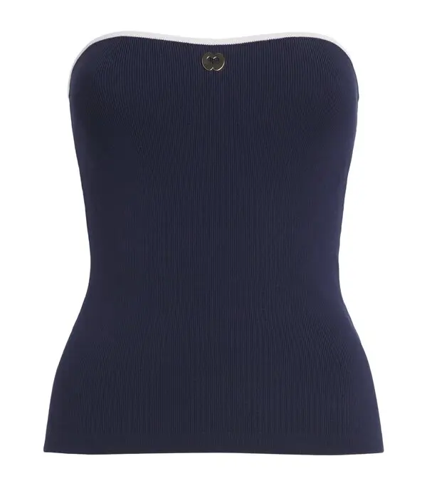 Maje Logo-plaque Bandeau Top - Blue