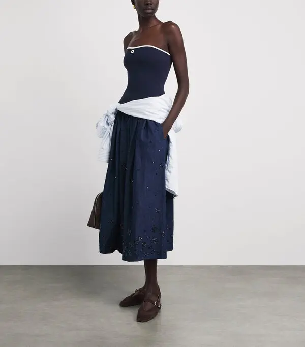 Maje Logo-plaque Bandeau Top - Blue