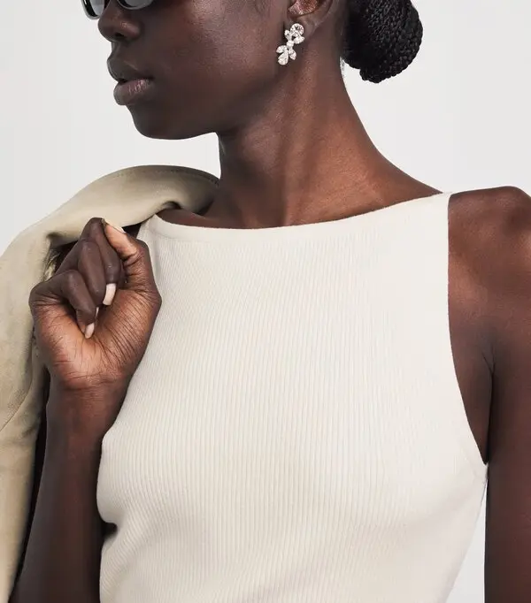 Maje Cotton-blend High-neck Top