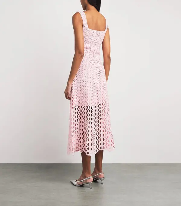 Maje Embellished Crochet Midi Dress