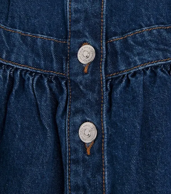 Maje Denim Mini Skirt With Button Detail - Blue