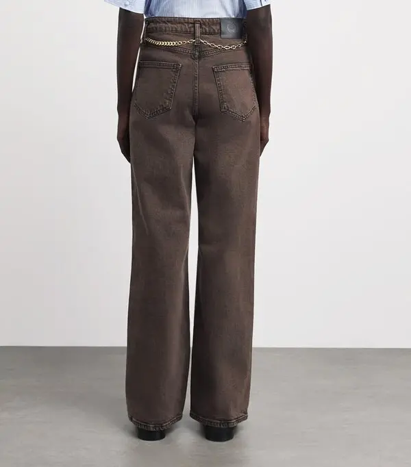 Maje Bootcut Jeans With Chain Belt