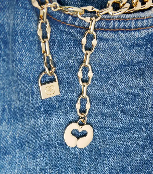 Maje High-rise Wide-leg Jeans With Chain Detail