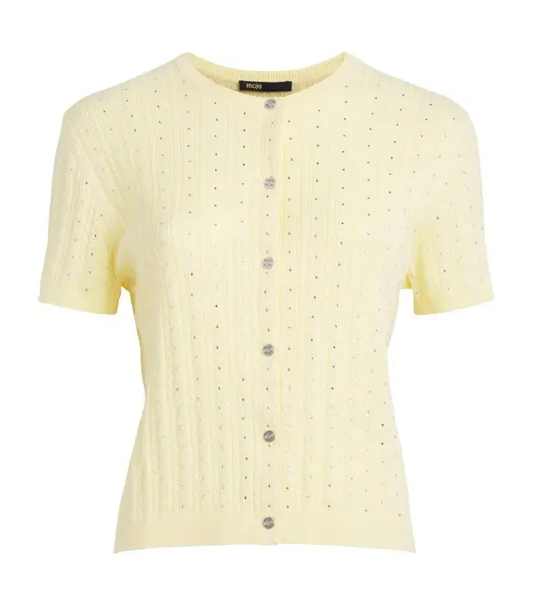 Maje Cotton-blend Embellished Cardigan