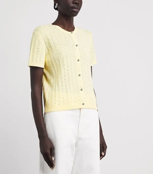 Maje Cotton-blend Embellished Cardigan