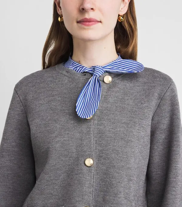 Maje Detachable Collar Cropped Cardigan