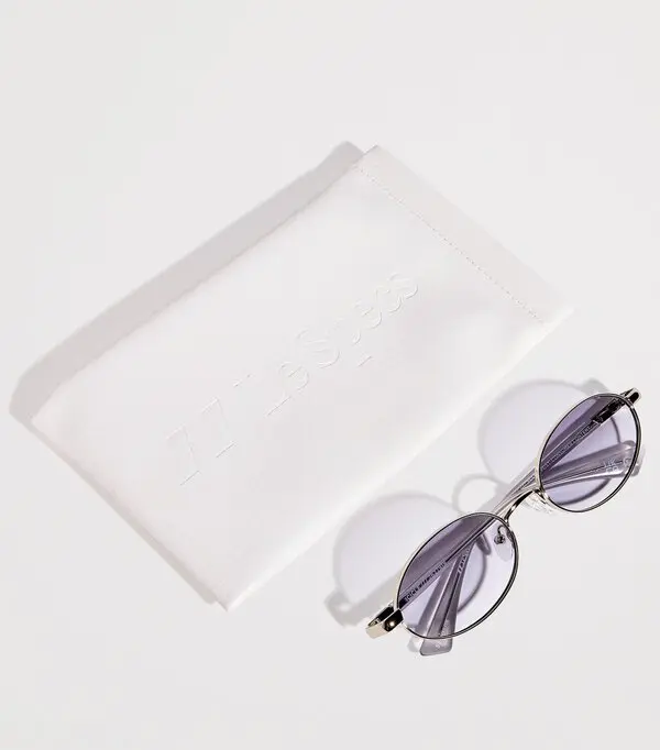 Le Specs Icicle Oval Sunglasses - Silver
