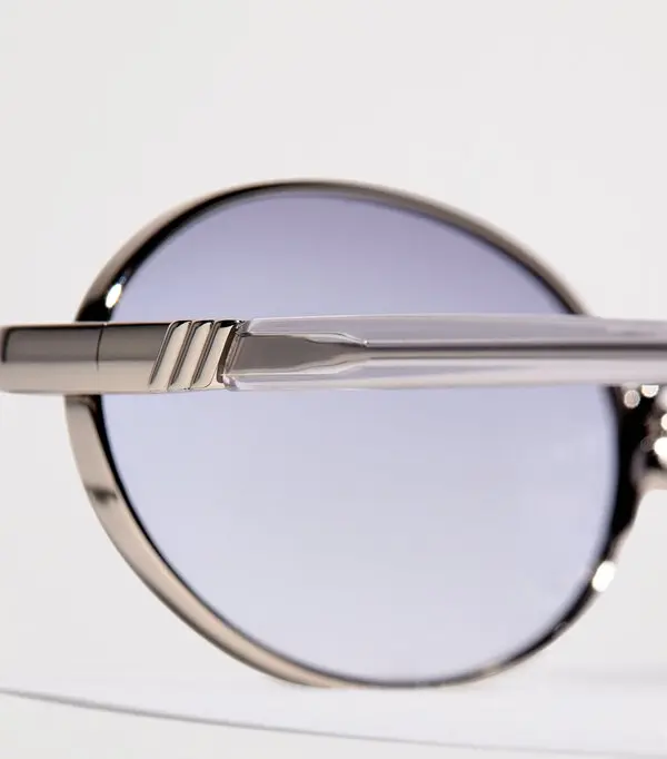 Le Specs Icicle Oval Sunglasses - Silver