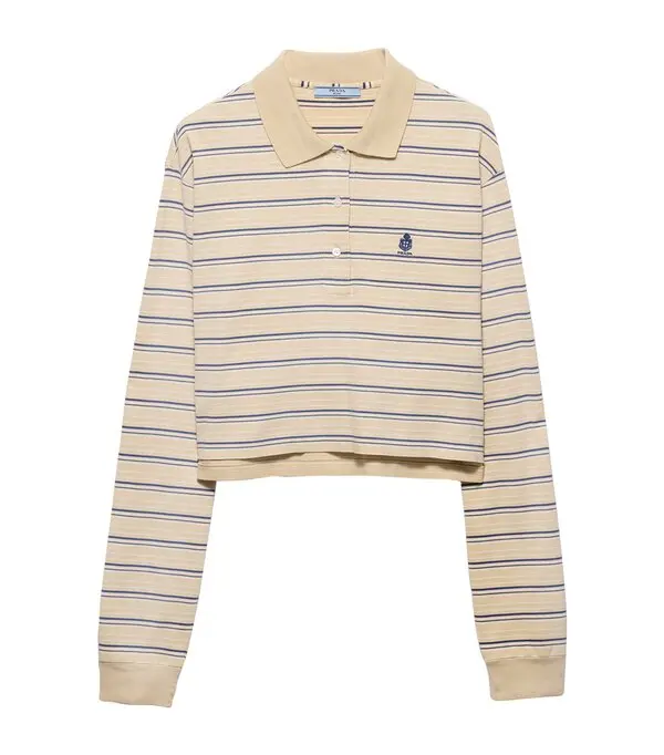 Prada Striped Cotton Piqué Polo Shirt